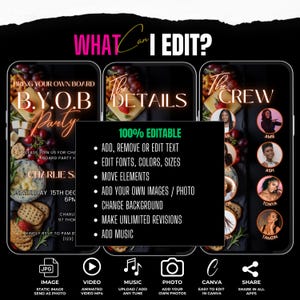 Bring Your Own Board Party Invitation Itinerary Template, Editable ...