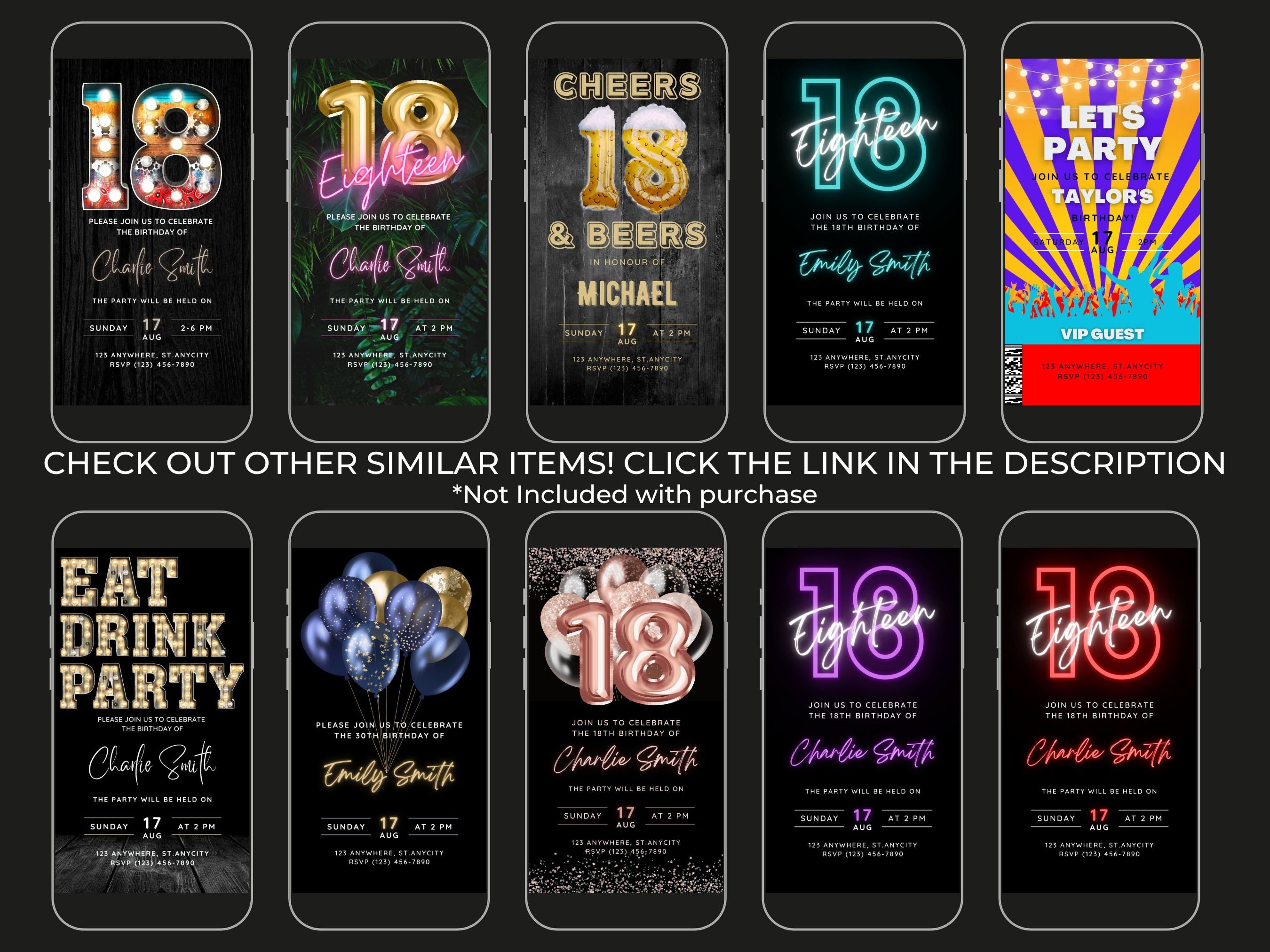 18th Birthday Party Invitation for Boy's Editable - Etsy