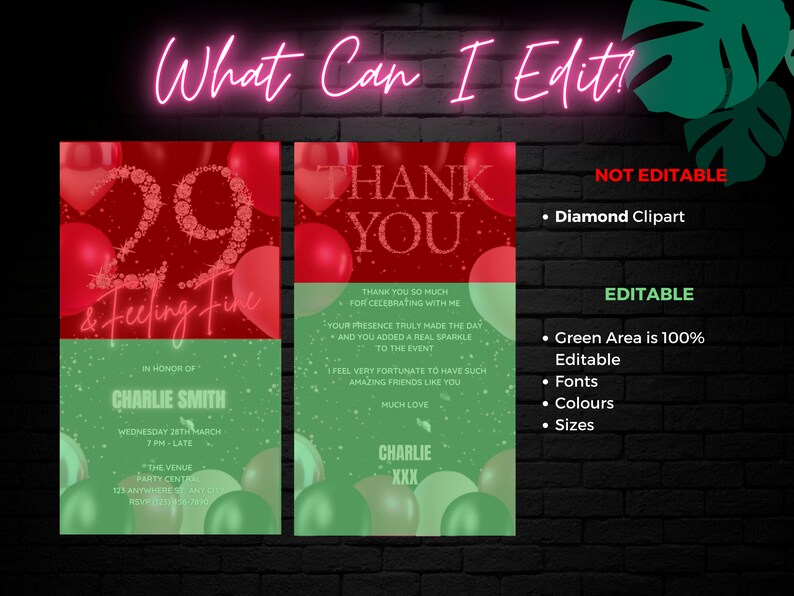 29th Birthday Invitation for Women, 29 and Feeling Fine Invite, Pink ...