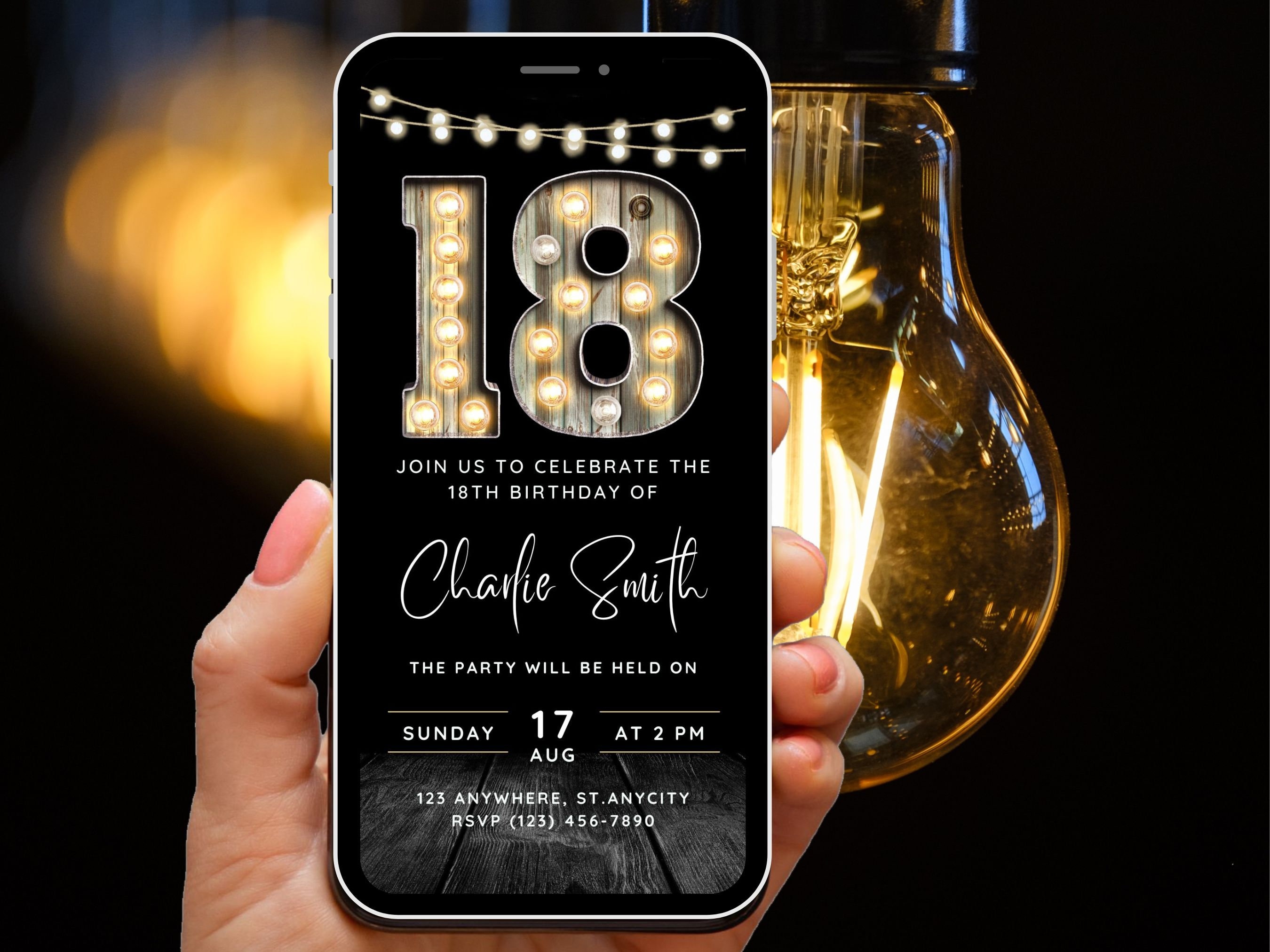 18th Birthday Party Invitation for Boy's, Editable Invitation for ...