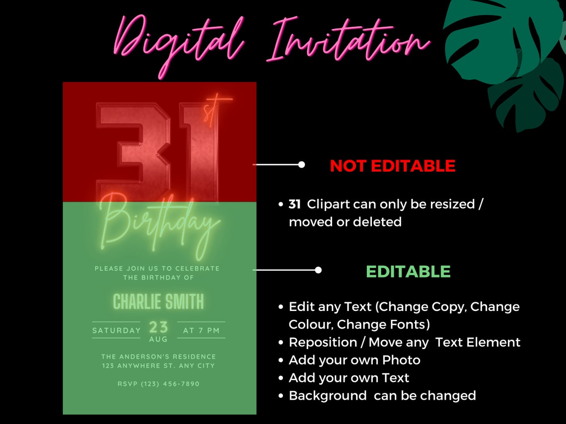 Mens 31st Birthday Invitation Template Download, 31st Birthday Invite ...