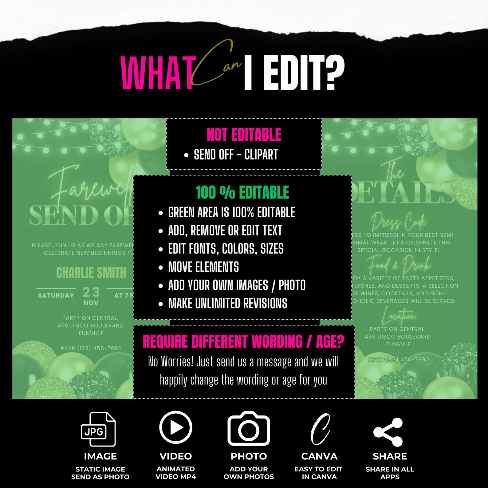 Farewell Send off Party Invitation, Goodbye Party Invitation Digital ...