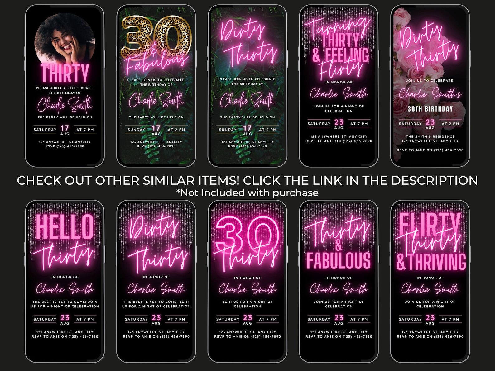 Flirty Thirty and Thriving 30th Birthday Invite Digital - Etsy