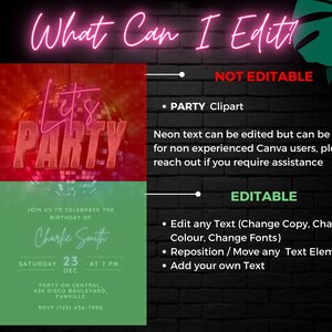 Animated Lets Party Invite Digital Invitation, Disco Diva Birthday ...