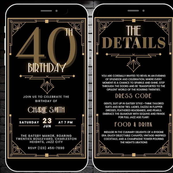 1920s Themed Party Invitation - Etsy