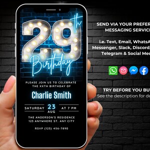 Editable 29th Birthday Invitation for Men Digital Template, Adult ...
