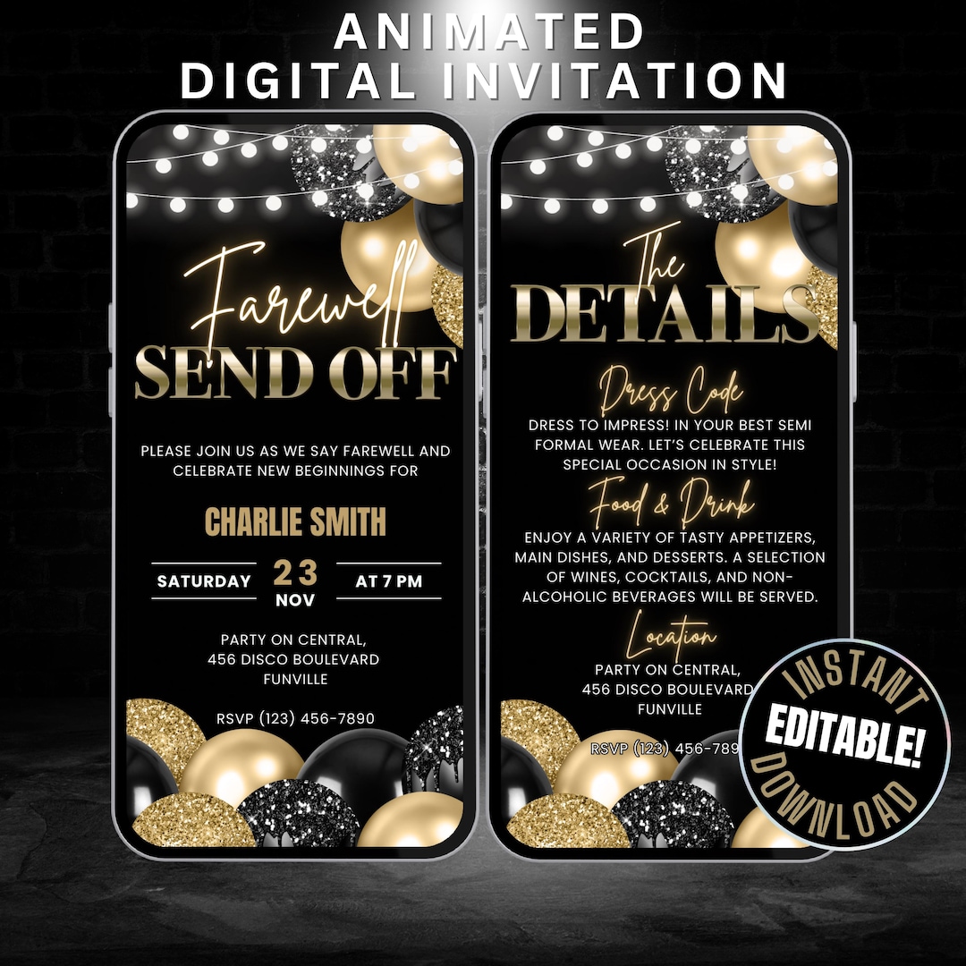 Farewell Send off Party Invitation, Goodbye Party Invitation Digital ...