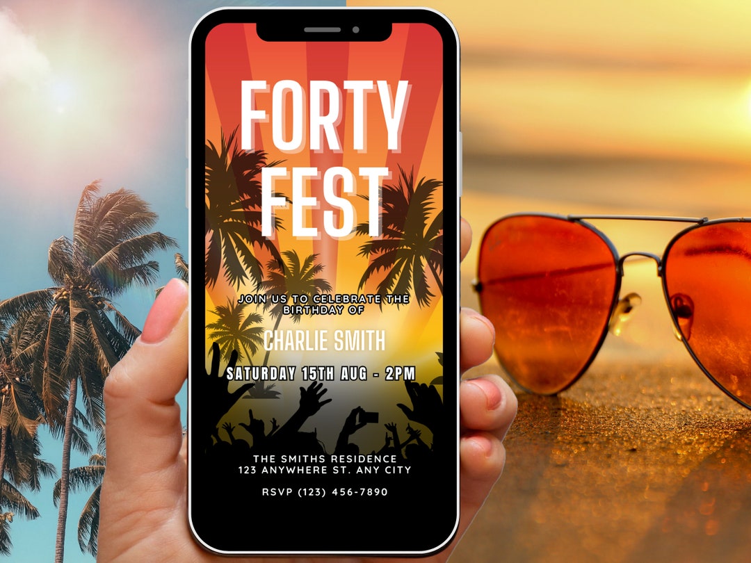 Animated Retro Forty Fest Summer Party Invitation Canva, Music Festival ...