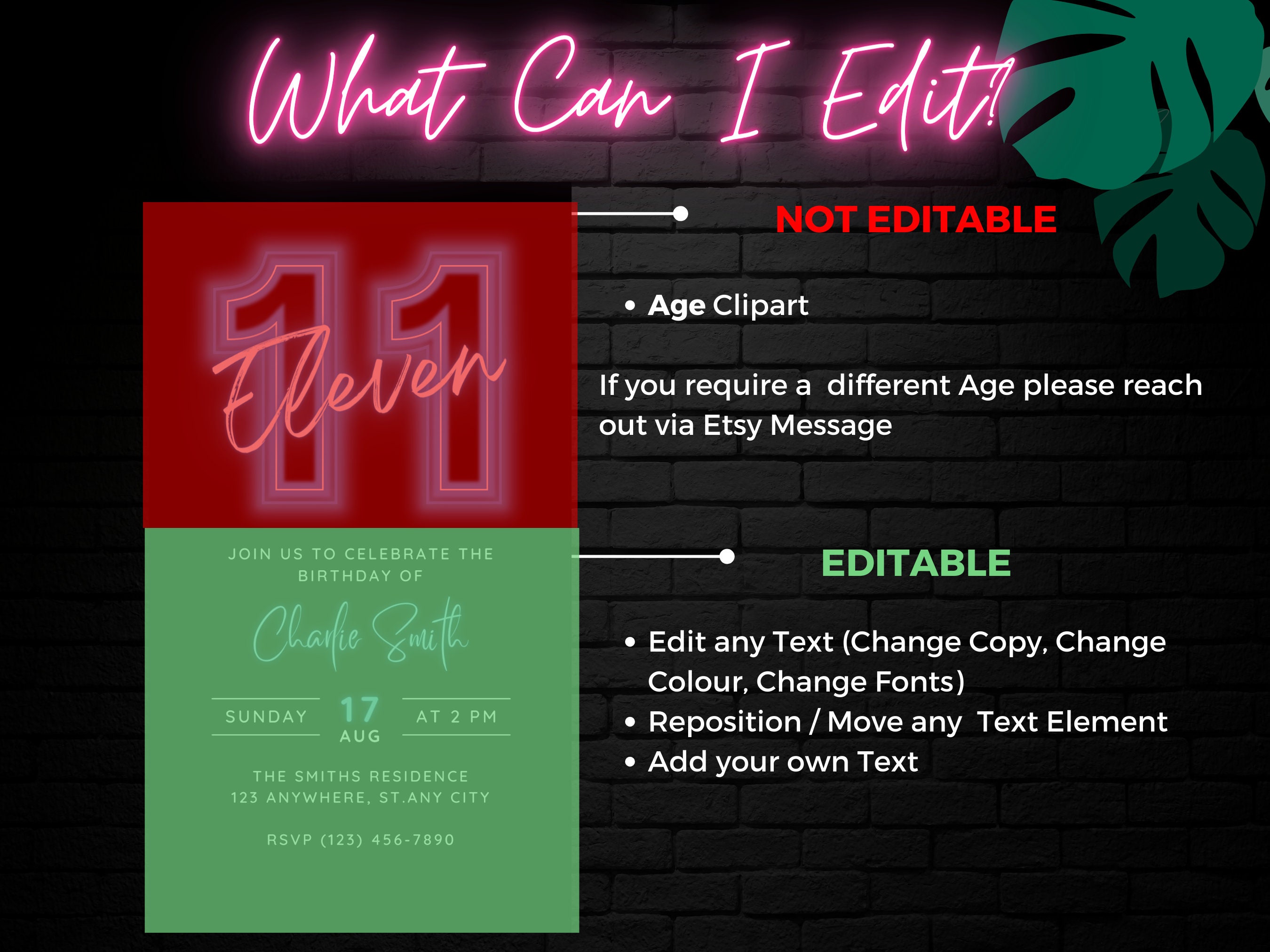 Animated 11th Birthday Invitation Template for Boys Editable - Etsy