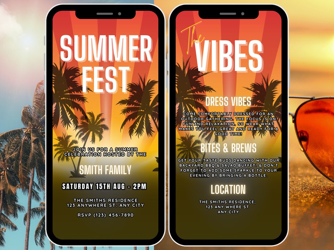 Animated Retro Summer Fest Invitation Canva Template, Summer Music ...