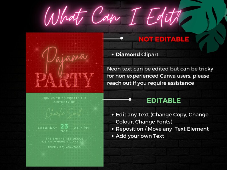 Pajama Party Invitation, Digital Sleepover Slumber Party Birthday ...