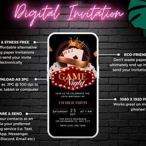 Digital Game Night Invitation for Adults, Family Game Night Party ...