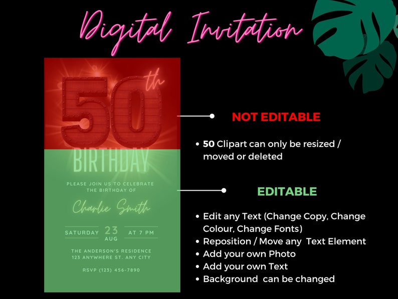 50th Birthday Invitation for Man 50th Birthday Invite for - Etsy