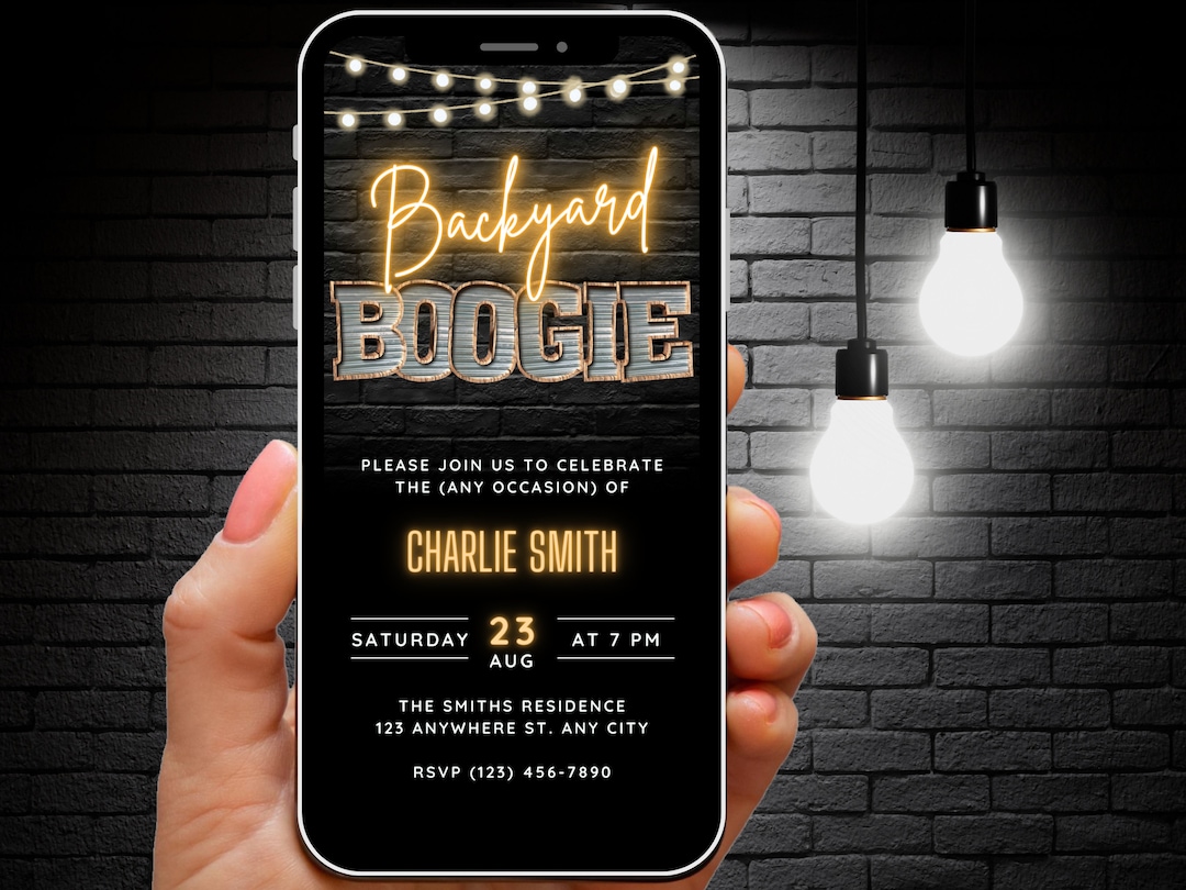 Digital Backyard Boogie Invite, Grill and Chill Backyard BBQ Party ...