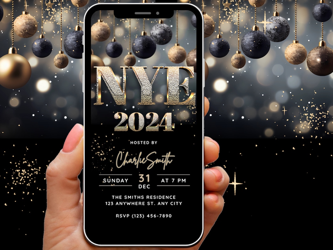 Animated NYE Party Invitation Template, Digital New Years Eve Party ...