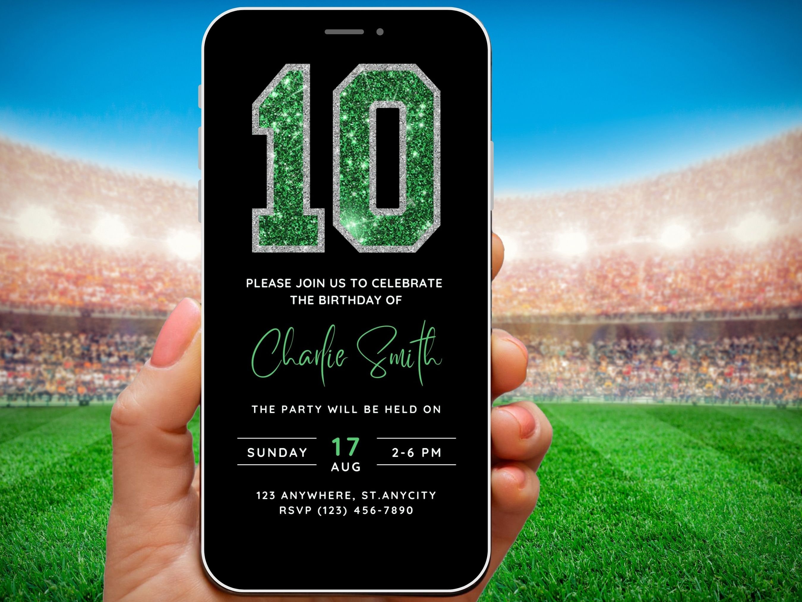 10th Birthday Invitation Digital Invite Template 10 Birthday - Etsy