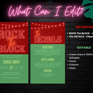 Digital Rock the Block Party Invitation, Grill & Chill BBQ ...