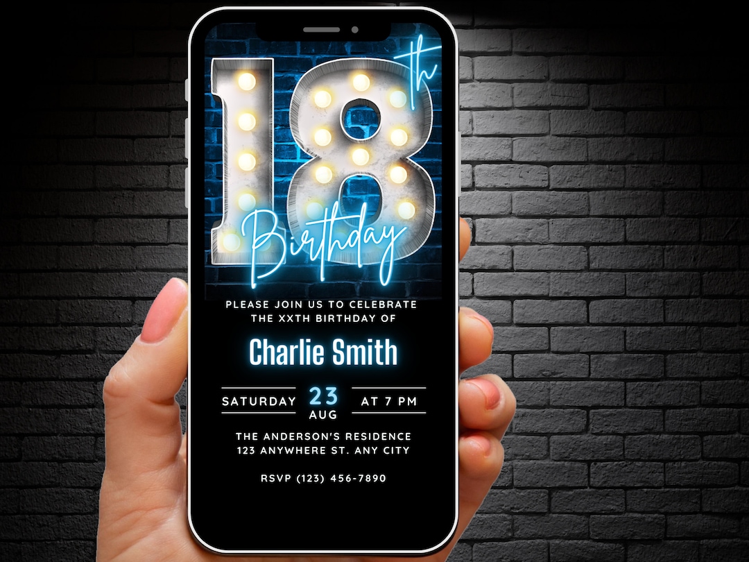 18th Birthday Invitation Template Download for Boys, 18th Birthday ...