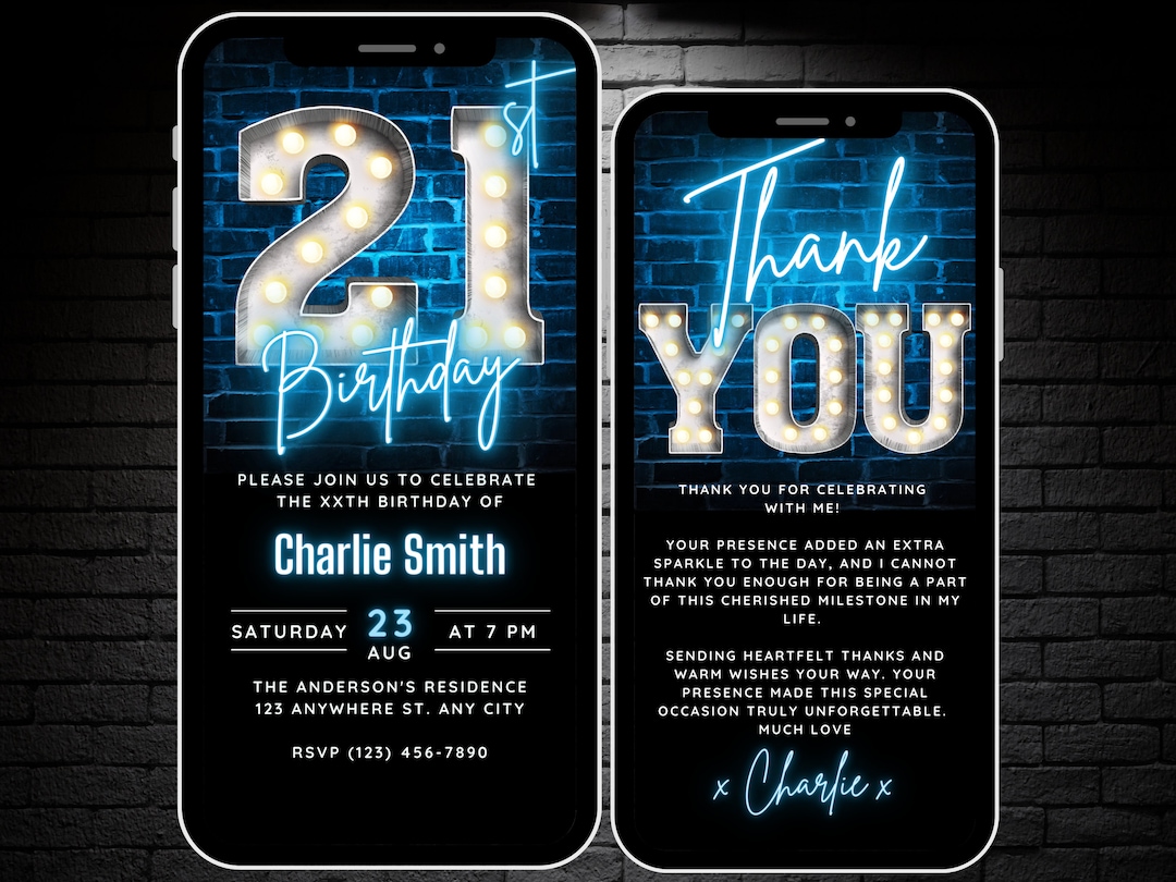 21st Birthday Invitation Template Download for Men, 21st Birthday ...
