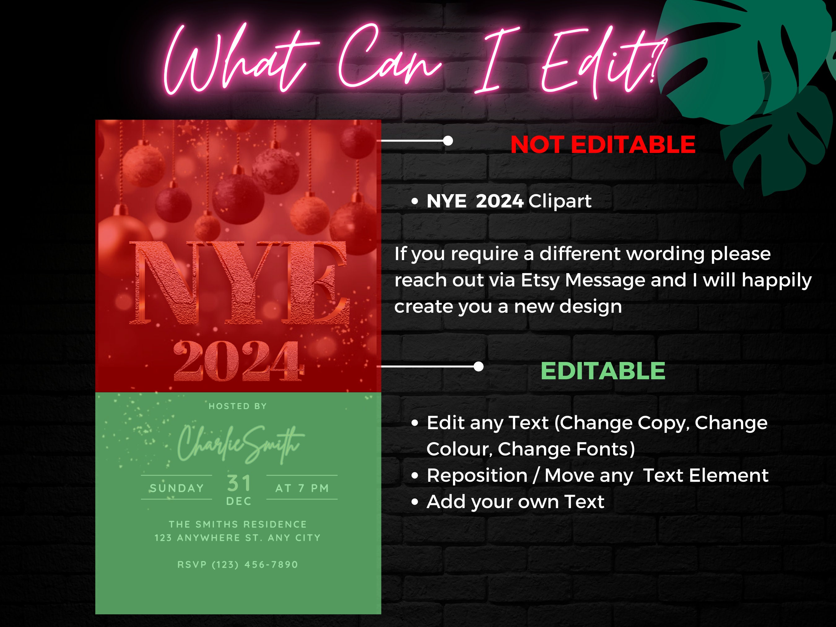 Animated NYE Party Invitation Template, Digital New Years Eve Party ...