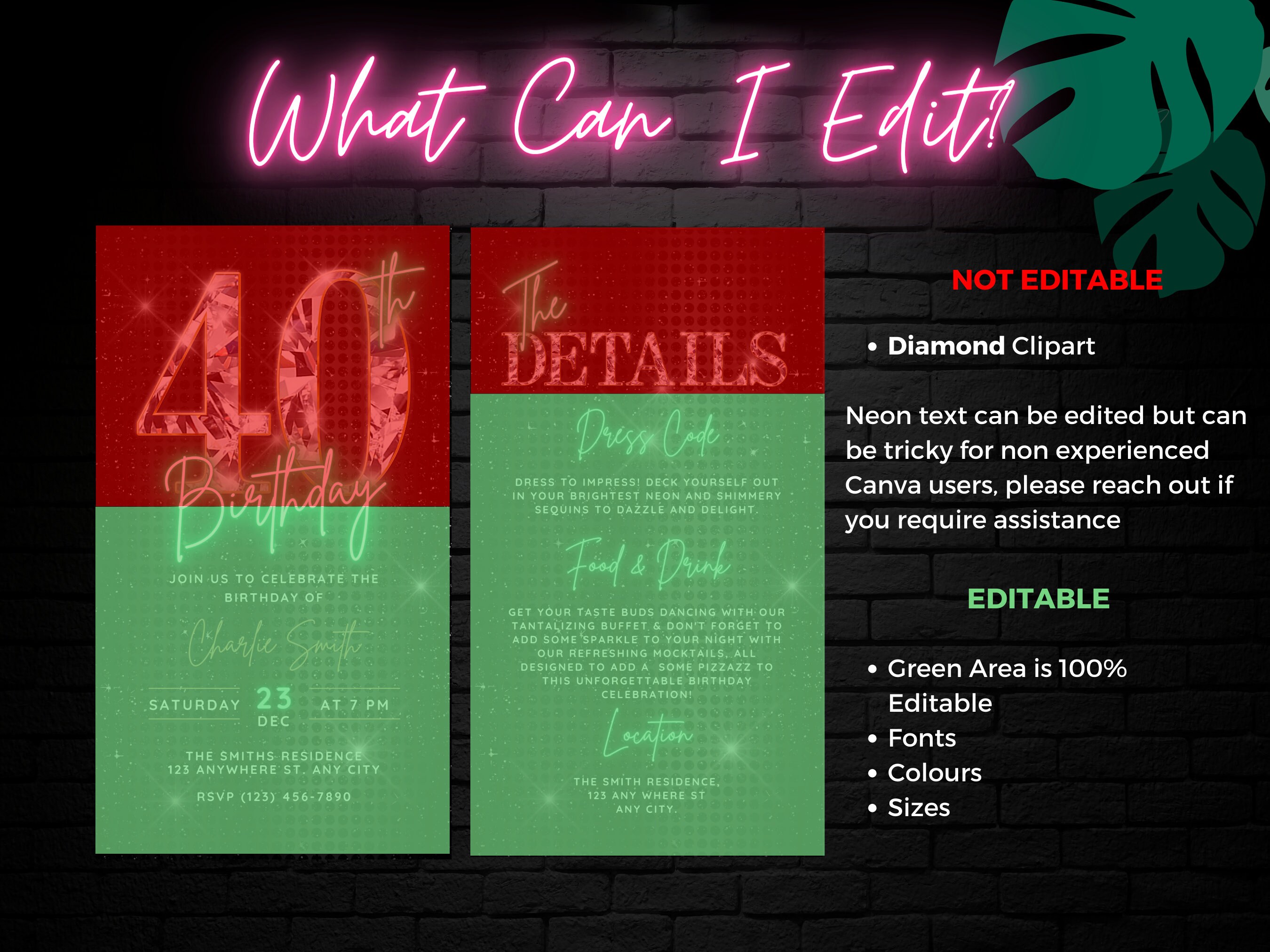 Animated 40th Birthday Digital Invite for Women, 40th Birthday Video ...