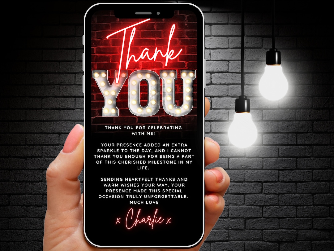 Digital Thank You Card, Editable Thank You Ecard Template, Birthday ...