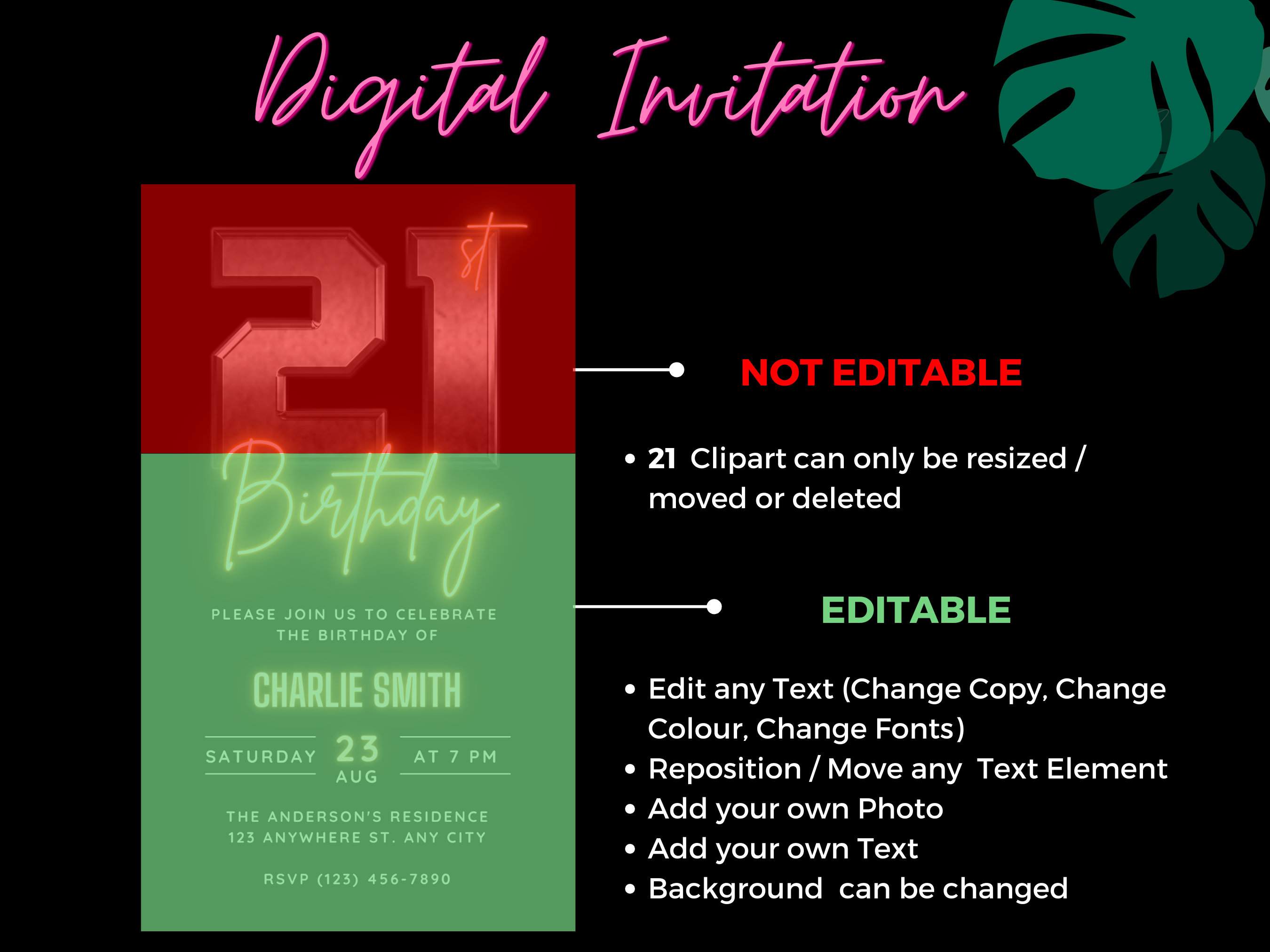 Mens 21st Birthday Invitation Template Download, 21st Birthday Invite ...