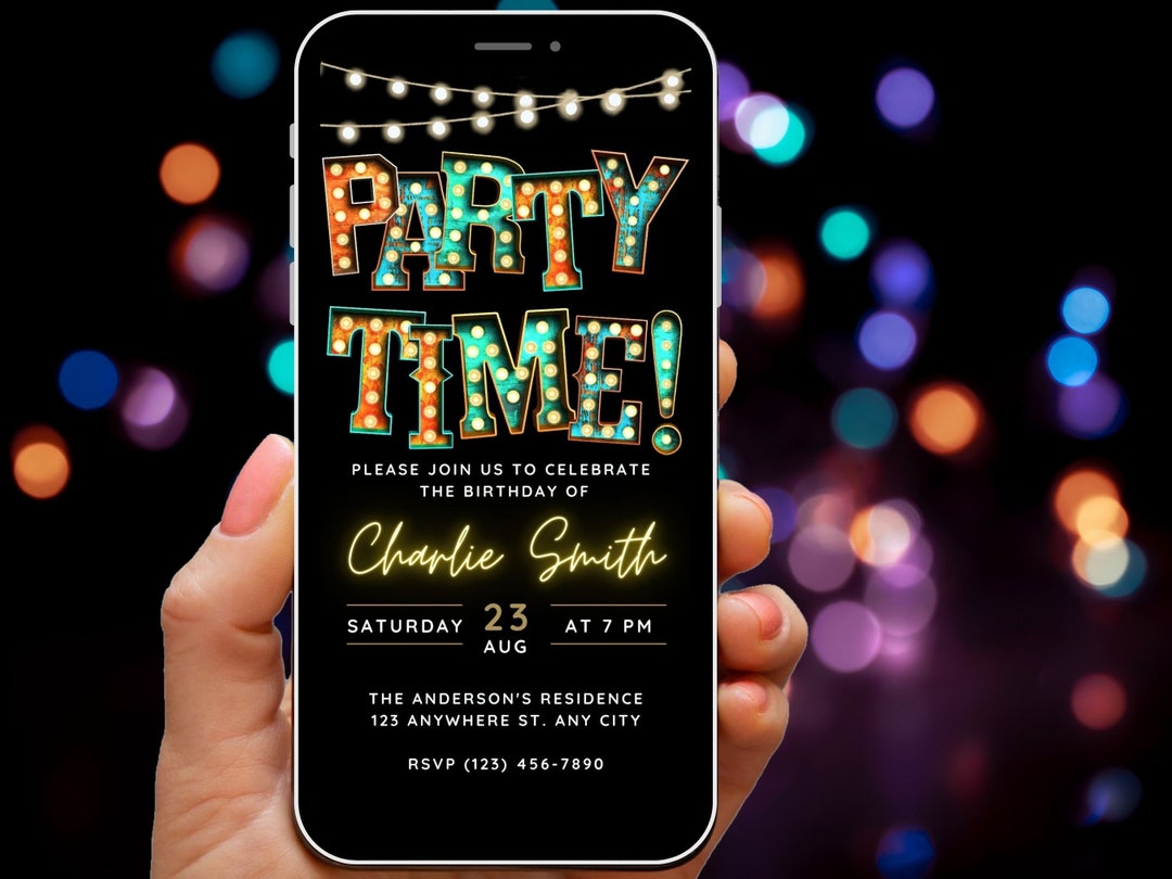 Party Time Invite Digital Invitation Template, Any Age Any Event ...