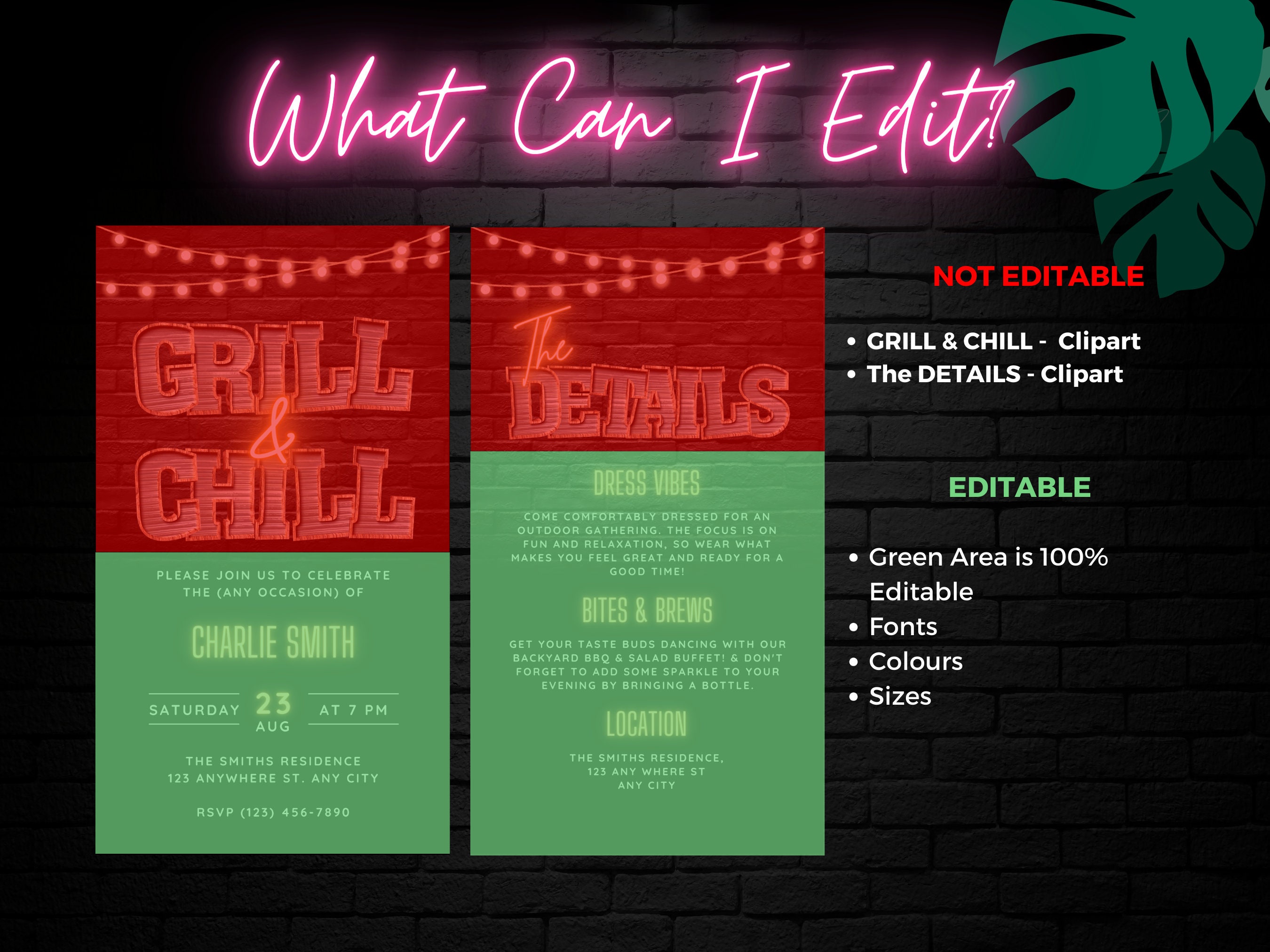 Digital Grill & Chill Invite Backyard BBQ Party Invitation Template ...