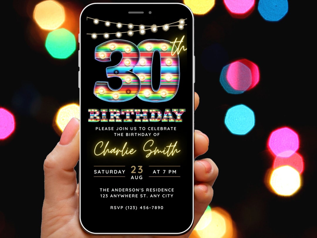 Text Message 30th Birthday Invitation Digital Invite for Her Womens ...
