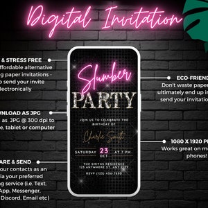 Slumber Party Invitation, Digital Pajama Party Birthday Invitation ...