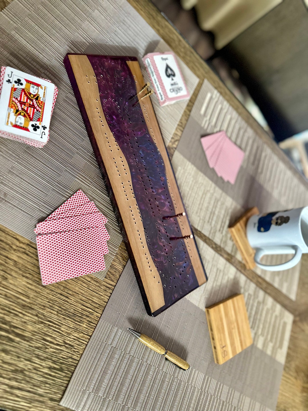 Handmade Wood River Cribbage Boards - Etsy