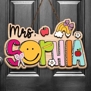 Personalized 3D Teacher Door Hanger, Teacher Gifts, Teacher Welcome ...