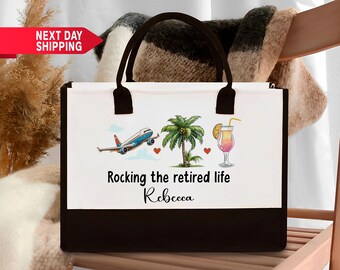 Custom Retirement Tote Bag, Rocking the Retired Life Bag, Retirement ...