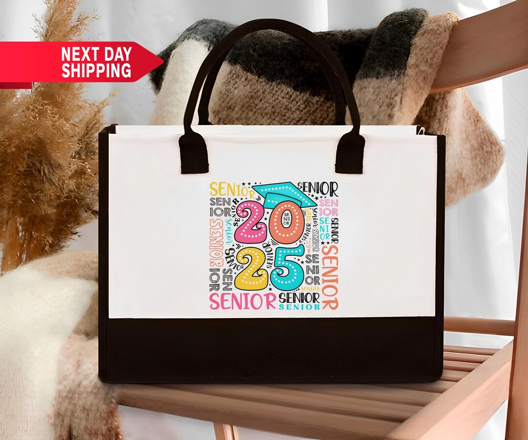 Colorful Senior 2025 Tote Bag, Graduation Tote Bag, Senior 2025 Gift ...