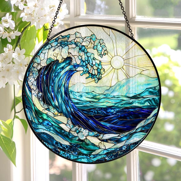 Ocean Wave Glass Art - Etsy