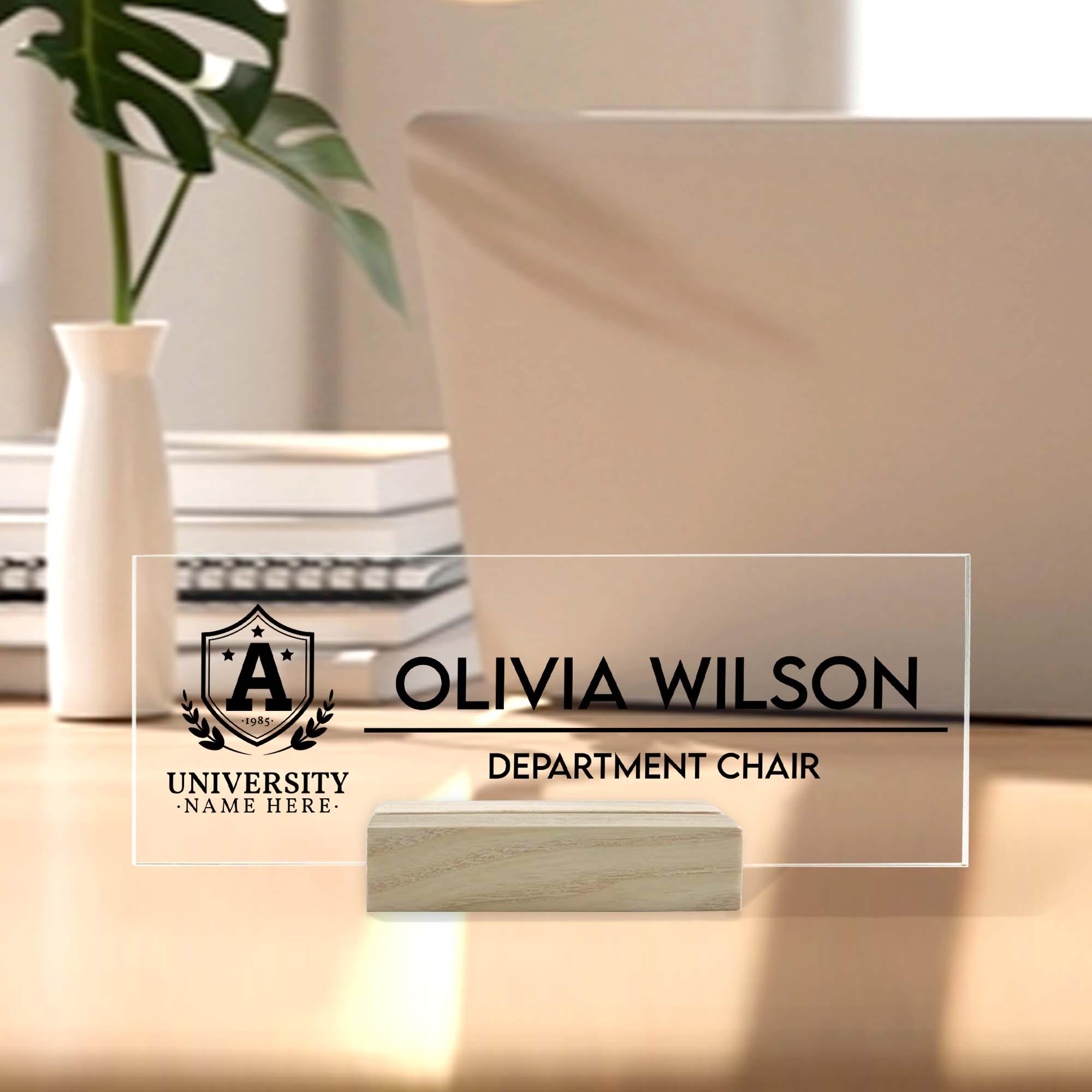 Personalized Desk Name Plate Block Logo, Professional Office Decor ...
