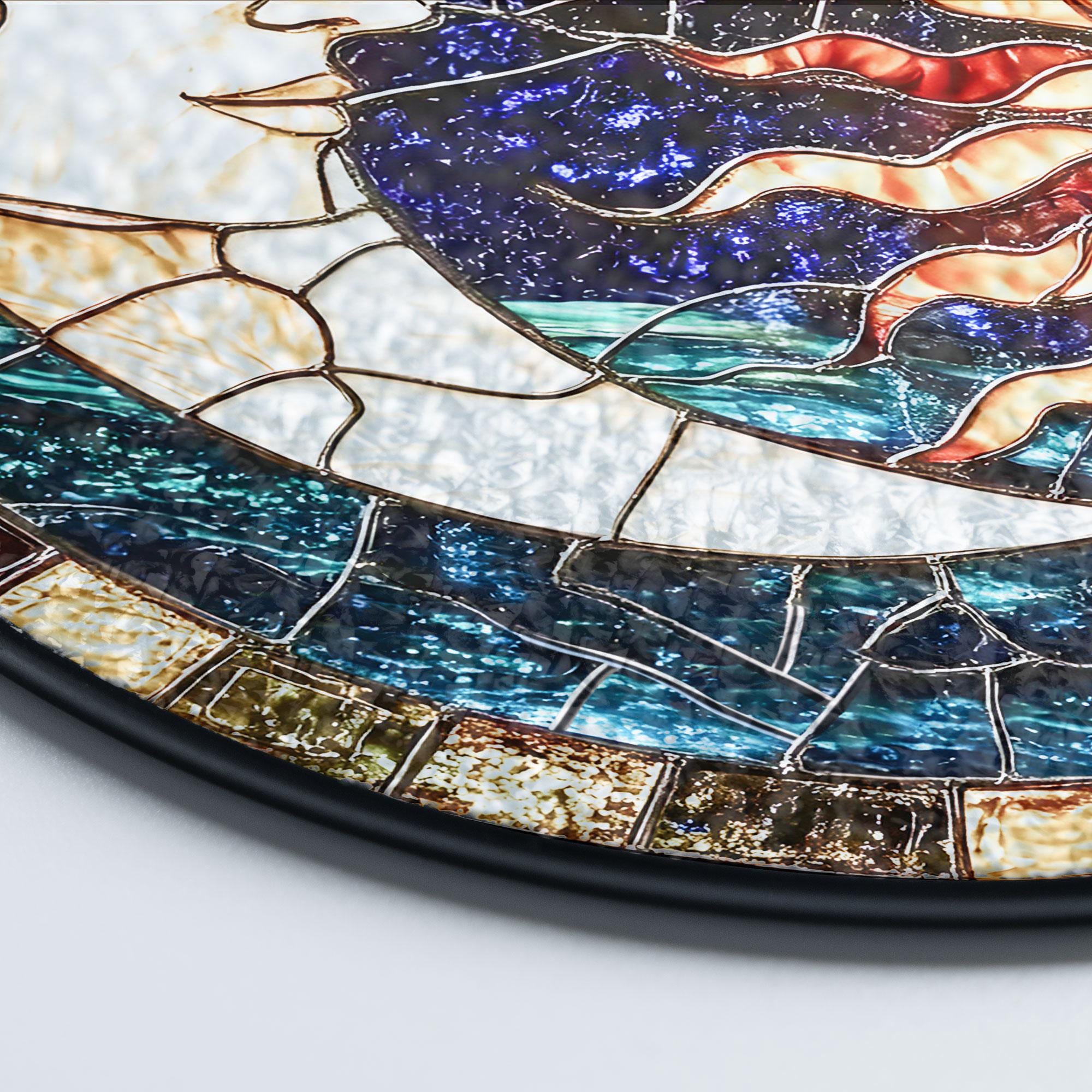 Sun & Moon Stained Glass Suncatcher, Sun and Moon With Faces Light ...