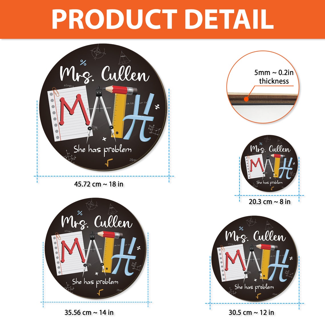 Personalized Math Teacher Door Sign, Back to School, Math Teacher Gifts ...