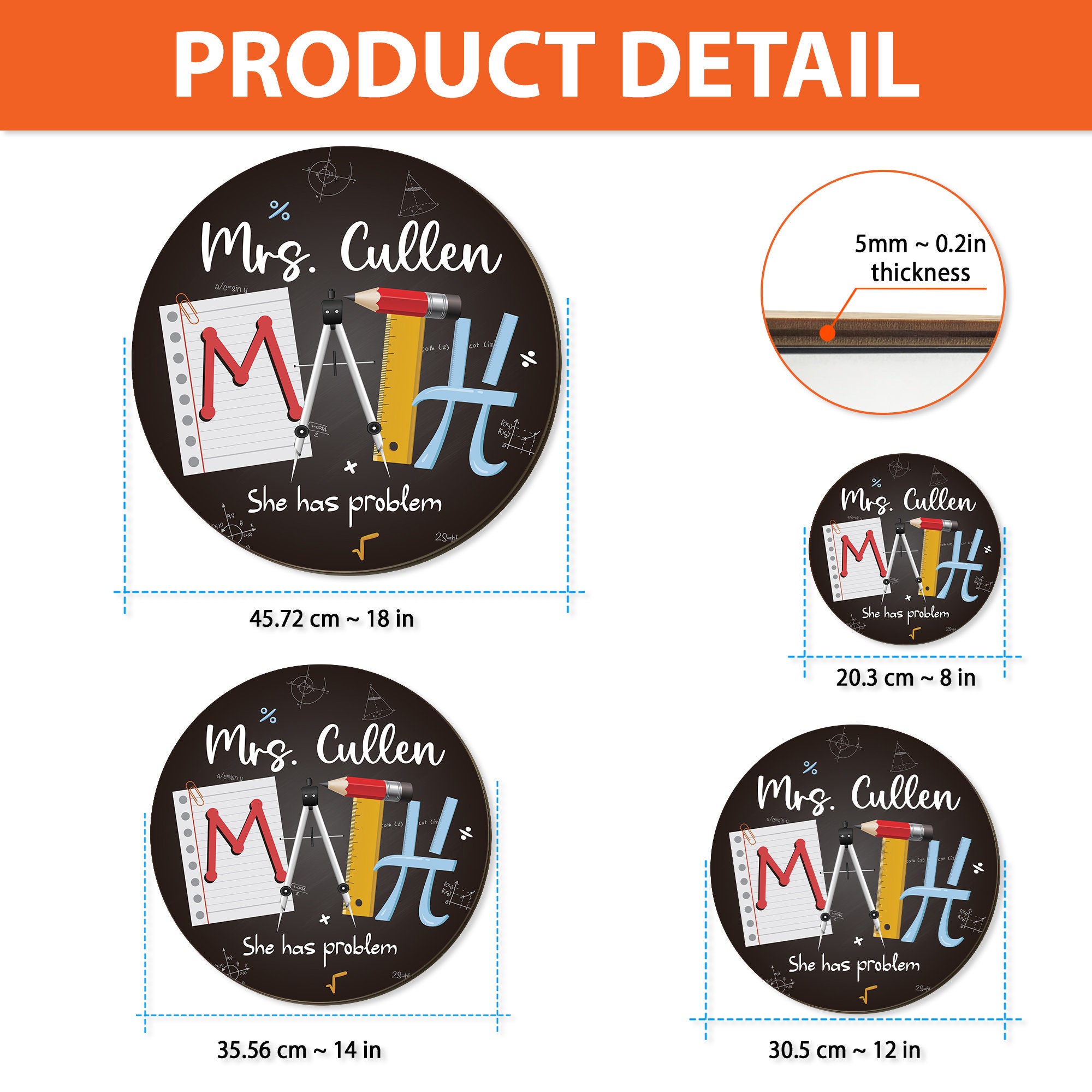 Personalized Math Teacher Door Sign, Back to School, Math Teacher Gifts ...