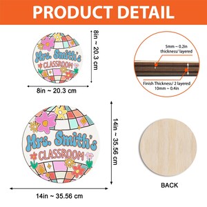 Personalized Disco Classroom 3D 2 Layers Door Sign, Groovy Teacher Door ...