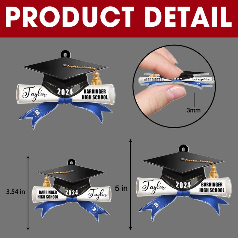 Class of 2025 Ornament, Custom Logo High School Graduation Gifts, Grad ...