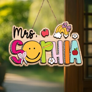 Personalized 3D Teacher Door Hanger, Teacher Gifts, Teacher Welcome ...