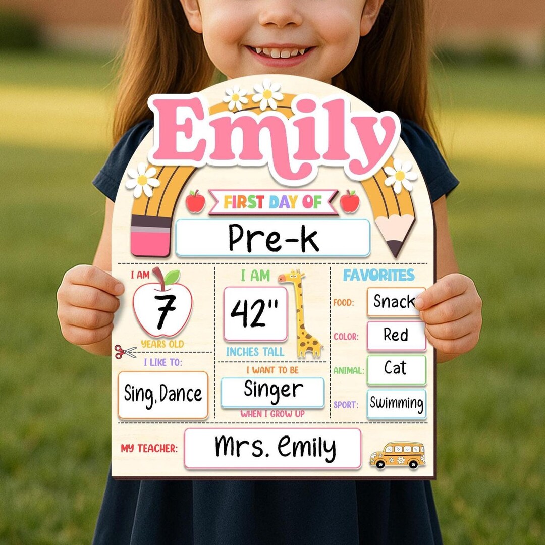 Personalized First and Last Day School Sign, Back to School Sign ...