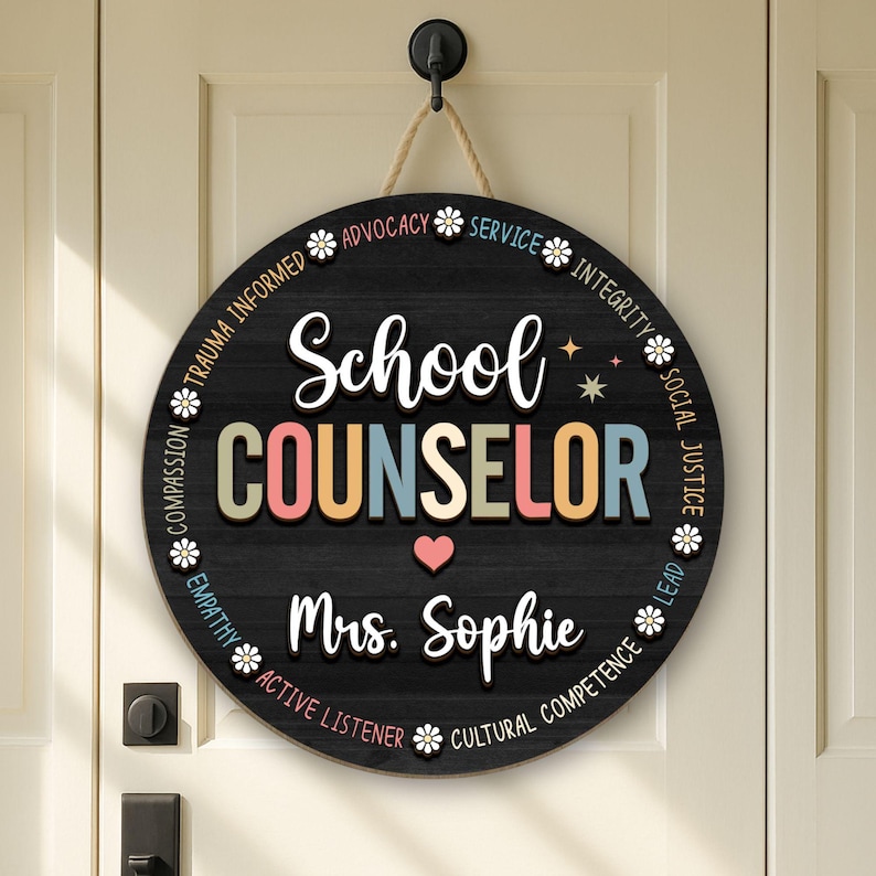 Custom 3D School Counselor Name Sign Teacher Appreciation Gifts ...