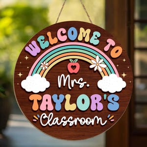 Personalized Teacher 3D Door Sign Classroom Door Hanger Teachers ...