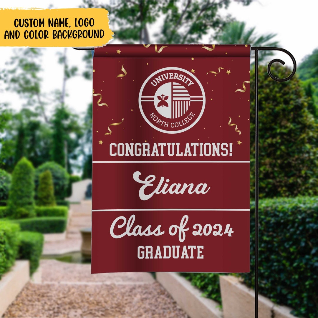 Custom Graduation Flag, Custom School Logo, College Grad Flag, Class of ...