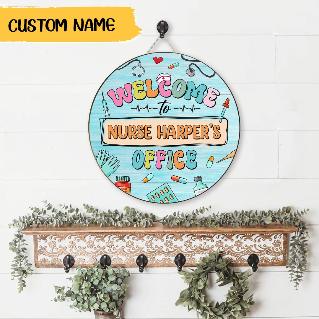 Personalized School Nurse Door Sign, School Nurse Gift, Custom School ...