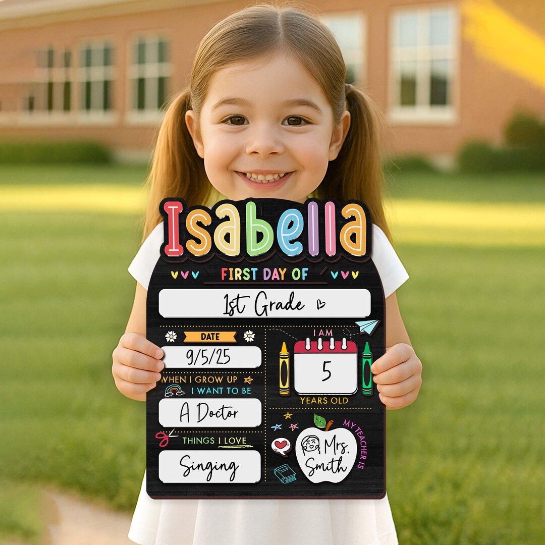 Customized First and Last Day School Sign, Back to School Sign ...