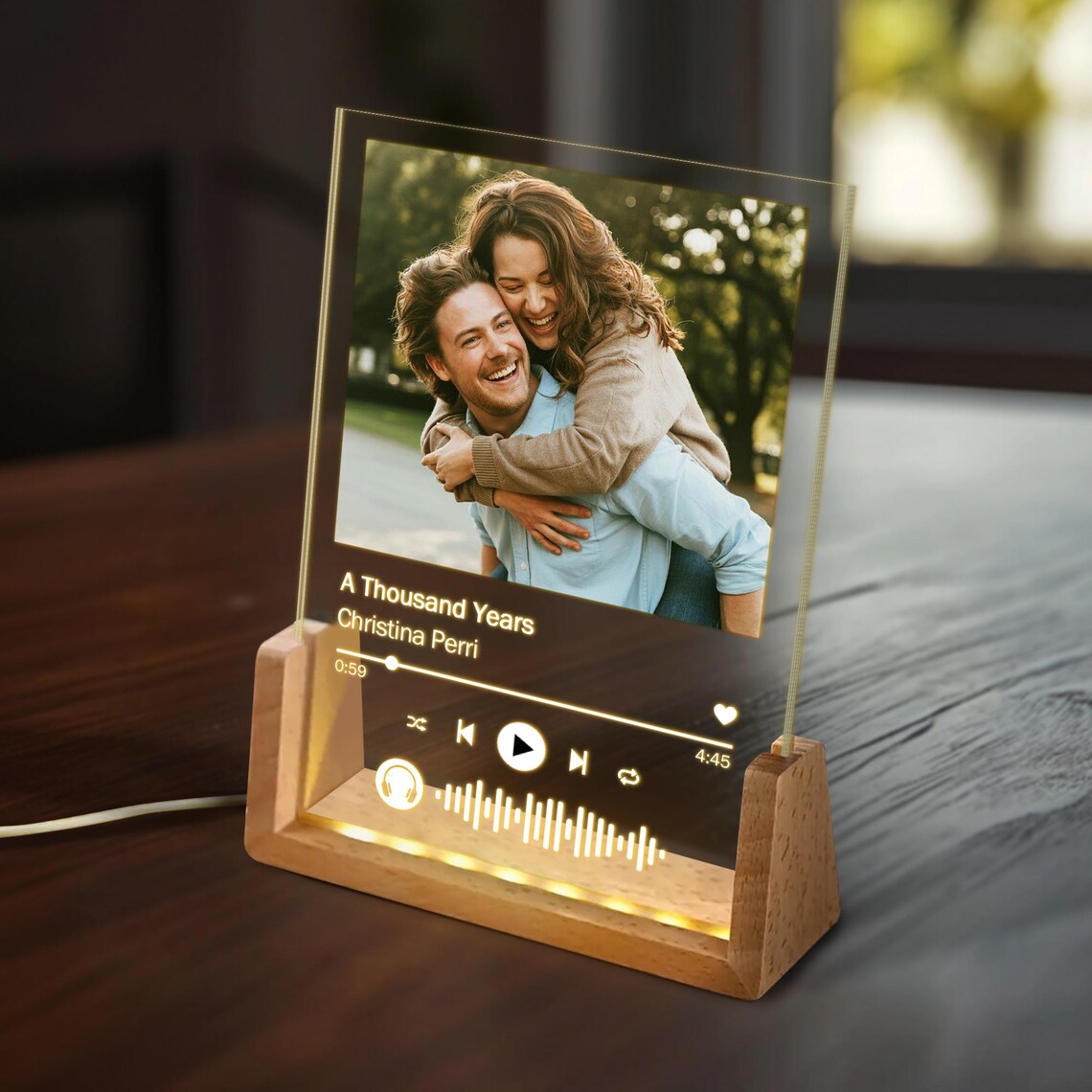 Personalized Song Code Night Light, Valentines Day Gift, Couple Gift ...